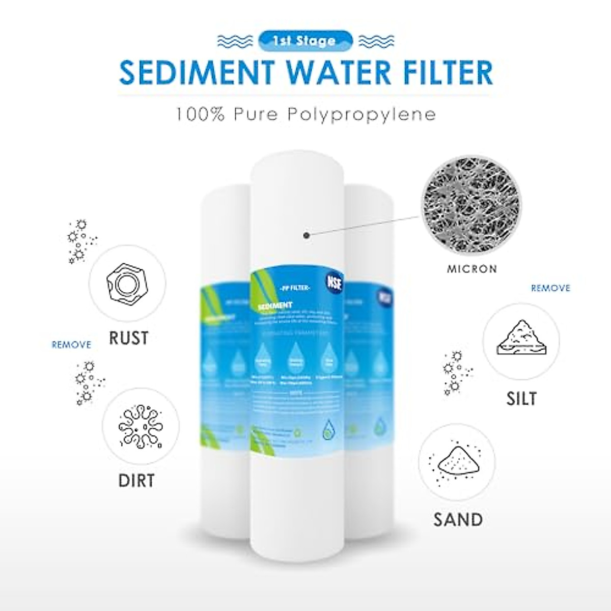 RO Water Filters Cartridge Replacement for 5-Stage Systems - Safe NSF ...