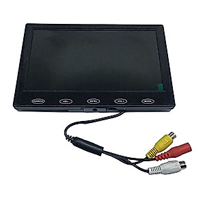 Connectors 7-Inch TFT LCD Monitor Color TFT LCD 800X480 DC 12V Monitor Video+AV Cable DVD VCR for Car Home Wall Display - (Color: Black)