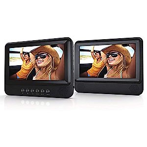 LEDVANCE Sylvania SDVD7751 7in Dual Screen Portable DVD Player - Black (Renewed)