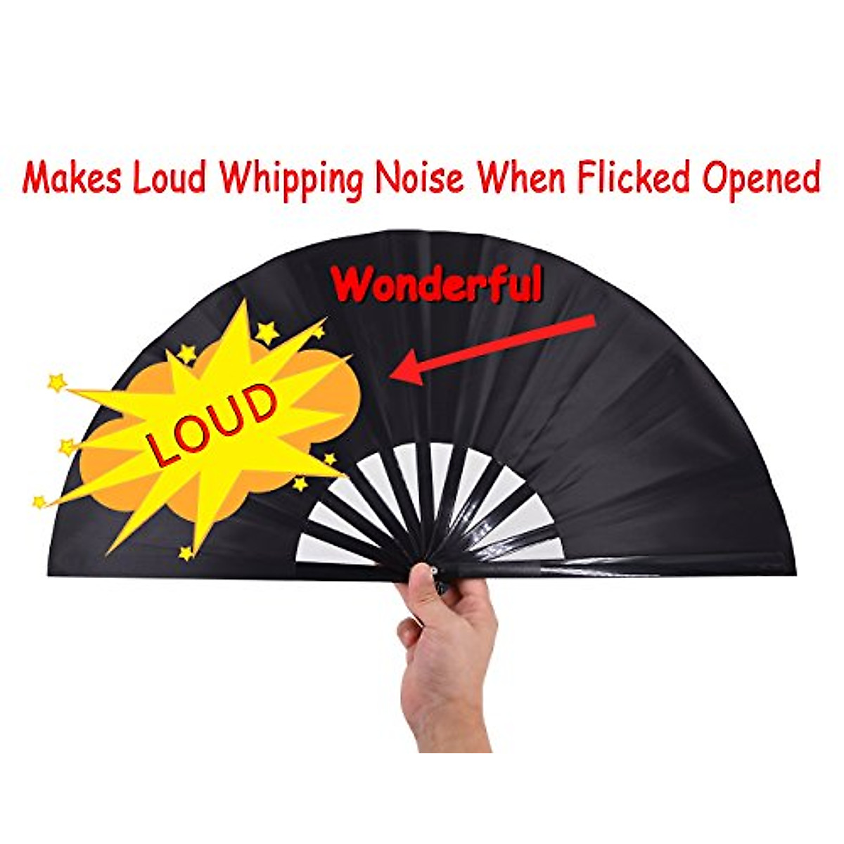Amajiji Large Folding Fan, Chinease/Japanese Folding Nylon-Cloth Hand Fan, Women Hand Folding Fans Hand Fan Gift fan Craft fan Folding Fan Dance Fan