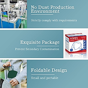 ChiSip KN95 Face Mask 20Pcs, 5 Layer Design Cup Dust Safety Masks, Breathable Protection Masks Against PM2.5 Dust Bulk for Adult, Men, Women, Indoor, Outdoor Use,Mint Green