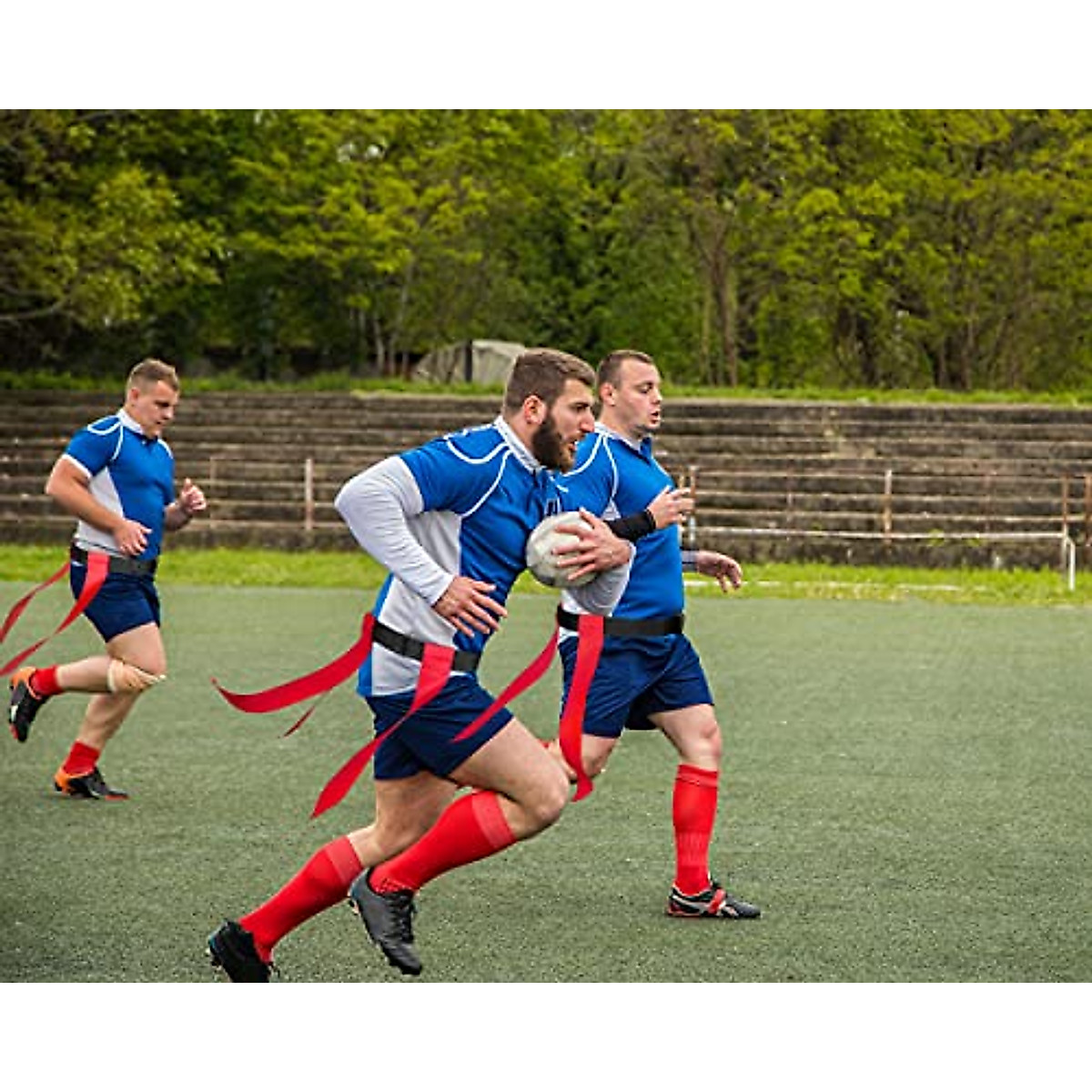 Hilhook Flag Football Belts, 10 Player Adjustable Flag Football Set with 30 Flags for Youth and Adults Training Equipment