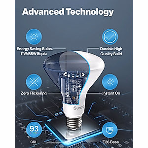 Sunco 32 Pack BR30 LED Bulbs, Indoor Flood Lights CRI93 11W Equivalent 65W 5000K Daylight 850 Lumens, E26 Base, 25000 Lifetime Hours Interior Home Dimmable Recessed Can Light Bulbs - UL
