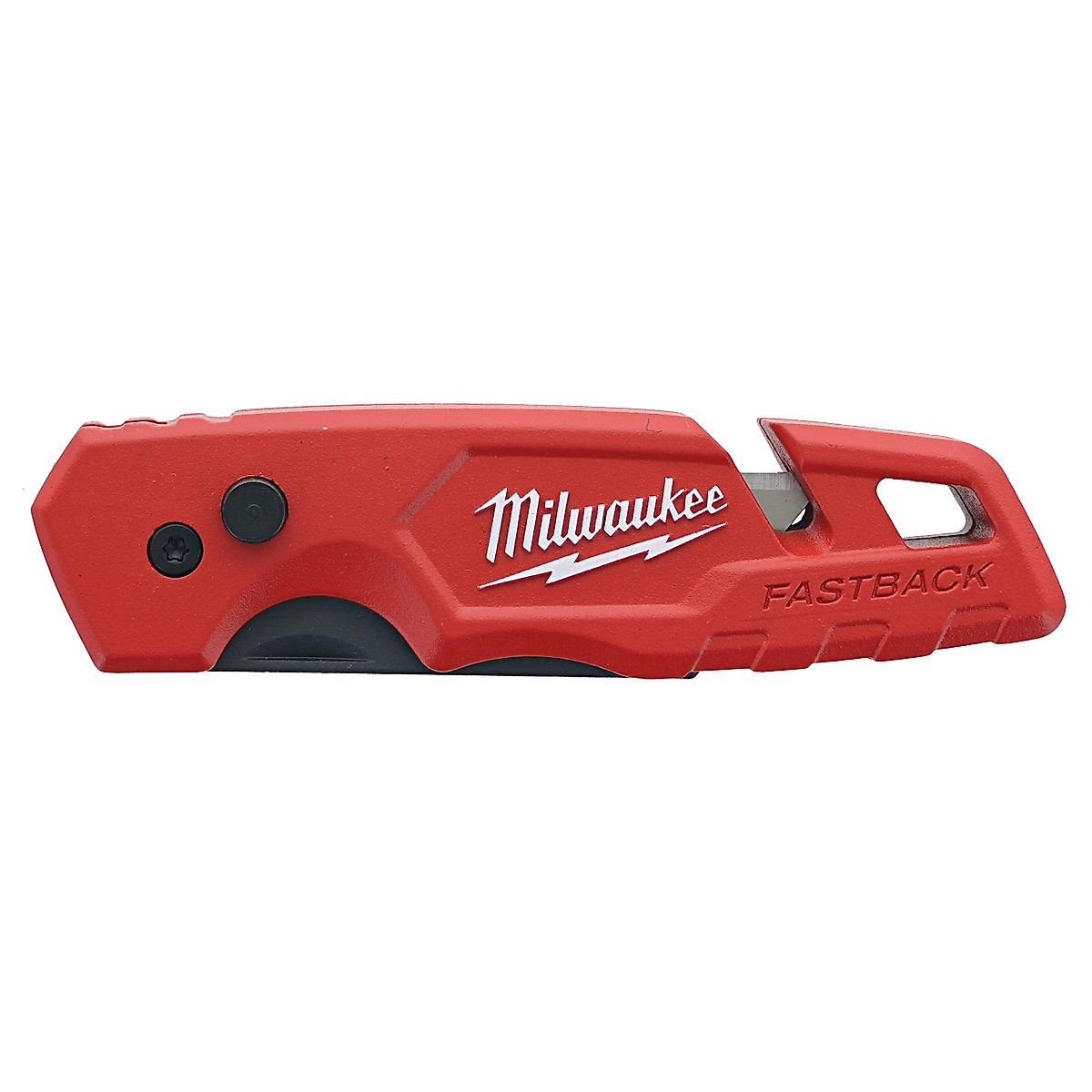 Milwaukee 48-22-1502 Fastback Folding Utility Knife with 5 Blade Storage, Wire Stripping Compartment, and Gut Hook