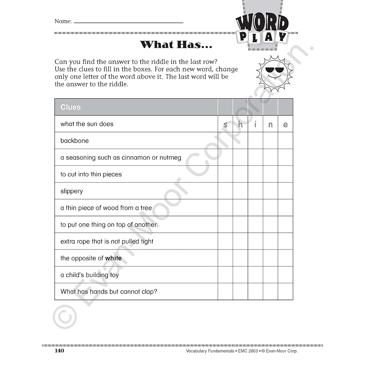 Vocabulary Fundamentals, Grade 3