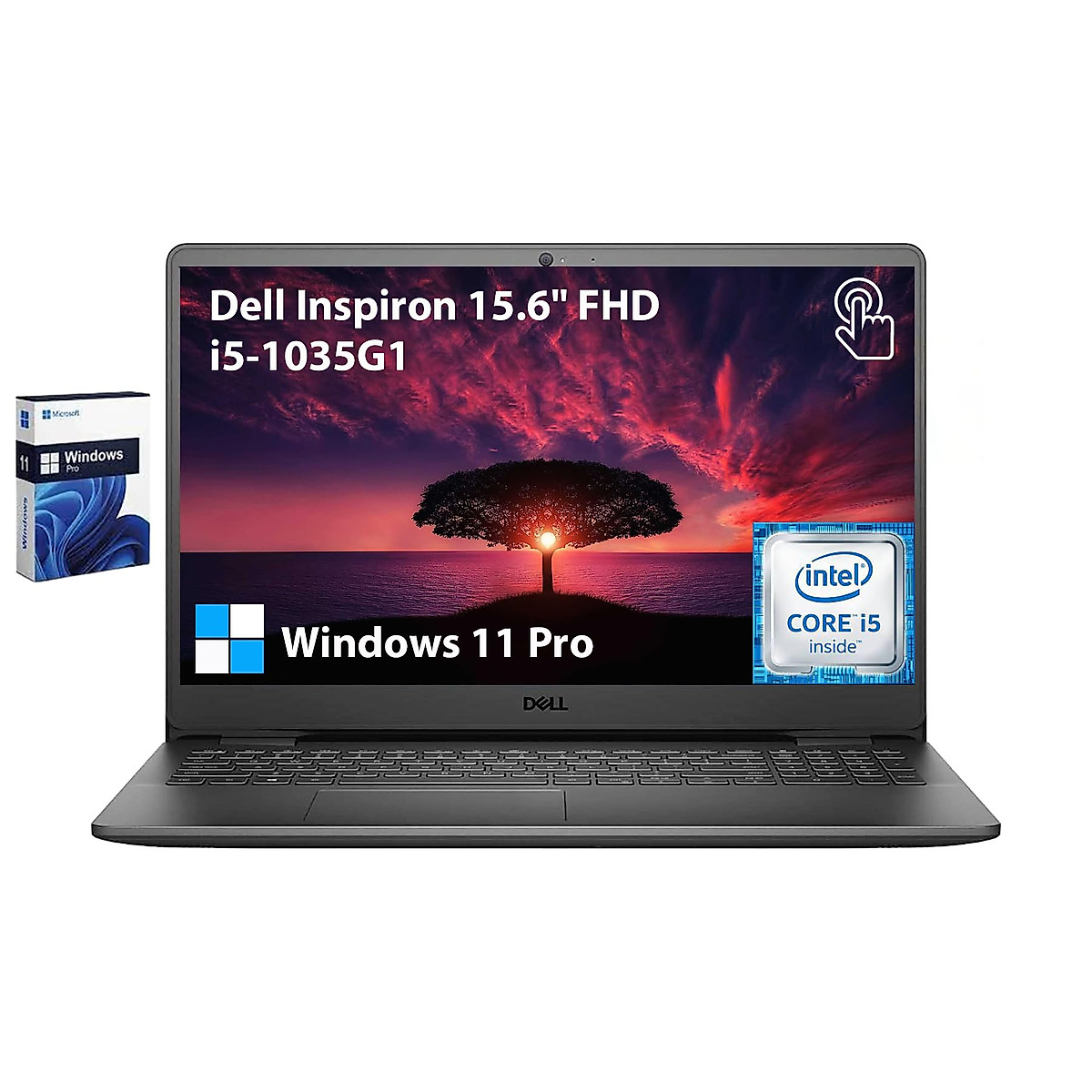 Dell Inspiron 15.6" FHD Touchscreen Business Laptop, Core i5-1035G1 (Beats i7-7500U) Up to 3.6GHz, Windows 11 Pro, 16GB RAM, 1TB SSD, AC WiFi, Bluetooth, Media Card Reader