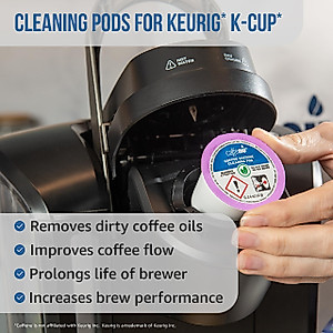 8-Pack of Keurig Cleaning Pods For Keurig 1.0 & 2.0 Machines - K Cup Cleaner Pods Removes Stale Coffee Residue & Stains - Keurig Cleaner Pods Eco Friendly