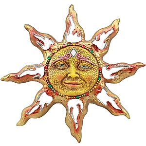 Ebros Beautiful Filigree Mosaic Celestial Solar Radiant Surya Belenos Sun God Wall Decor Figurine Colorful Home Decor Plaque Celestial Star Suns Face Wall Plaque
