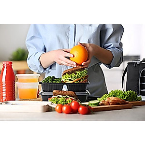 Glotoch Soup Containers With Lids, 48 Pack 8 oz(1 Cup) Deli Containers, To Go Containers, Freezer Containers For Food-Microwave, Freezer & Dishwasher Safe Eco-Friendly, BPA-Free, Reusable&Stackable