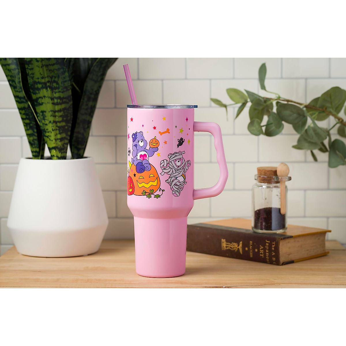 Silver Buffalo Care Bears Tumbler - Harmony, Cheer, Share & Trick-or-Sweet Bears - Stainless Steel, 40 Ounces, Fits Standard Cup Holder