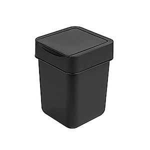 carrotez Mini Trash Can, Countertop Trash Can, 2 Liter/ 0.5 Gallon, Mini Wastebasket, Small Trash Can, Garbage Container Bin for Coffee Bar, Bathroom, Office, Countertop, Bedroom - Black