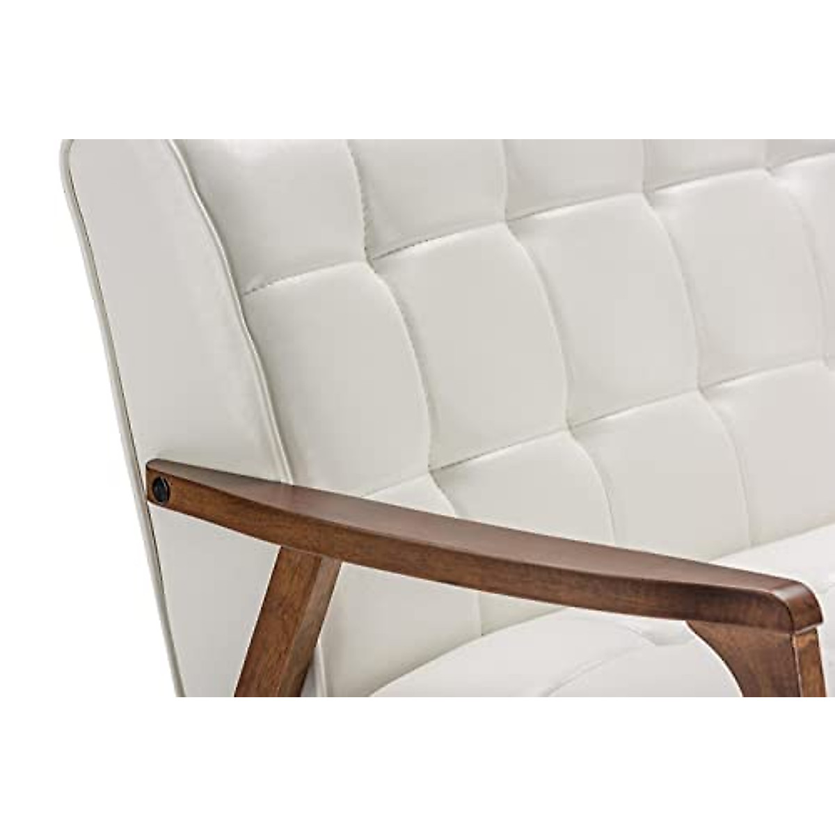 Baxton Studio Mid-Century Masterpieces Loveseat, White
