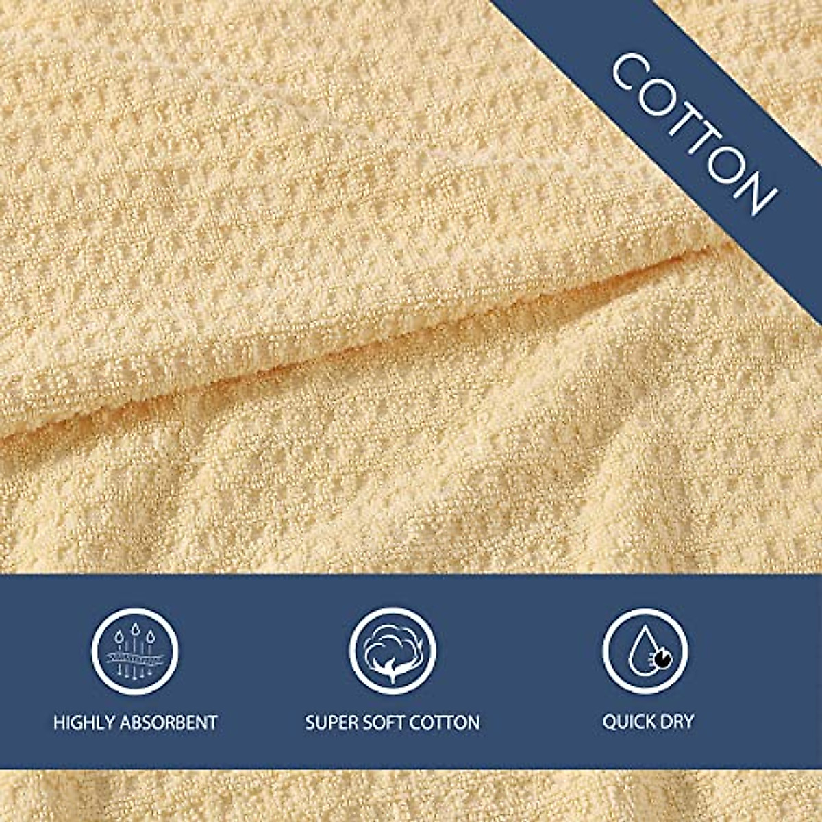 Tommy Bahama- Hand Towel Set, Highly Absorbent Cotton Bathroom Decor, Low Linting & Fade Resistant (Northern Pacific Yellow, 2 Piece)