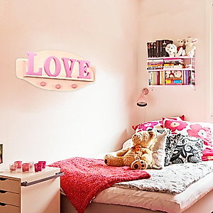 AOCEAN 8 Inch Pink Wood Letters Unfinished Wood Letters for Wall Decor Decorative Standing Letters Slices Sign Board Decoration for Craft Home Party Projects (M)