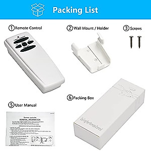 Ceiling Fan Remote Control Replacement for Hampton Bay Hunter, Replace UC7078T CHQ7078T CHQ8BT7078T RR7079T L3H2010FANHD L3H2014FANHD Fan-HD HD5 (Remote Only)