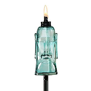 TIKI Brand Blue King Oahu Torch, Decorative Outdoor Torch for Lawn, Patio and Backyard 65", Blue, 1117096