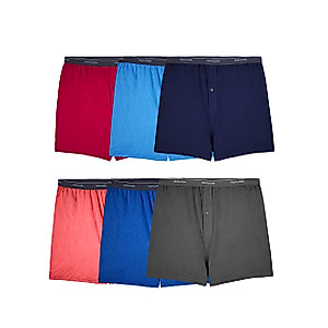 Fruit of the Loom mens Tag-free (Knit & Woven) Boxer Shorts, Big Man - 6 Pack Assorted Colors, 5X-Large US
