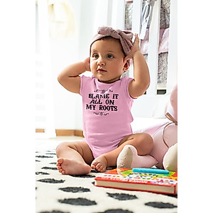 Pop Threads Blame It All On My Roots Country Music Cute Funny Western Infant Baby Boy Girl Bodysuit Black 6M