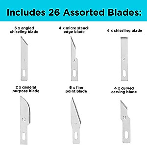 BLACK+DECKER Hobby Knife Kit, 26 Blades (BDHT14001)