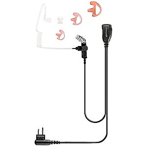 Single Wire Earpiece with Reinforced Cable for Motorola Radios BRP40 CP200 CP200D CP185 CLS1410 CLS1110 DTR650 RDU2020 RDU4100 RDU4160D RDU2080D RMU2040 RMU2080D CLS RDU RMM RMU,Acoustic Tube Headset