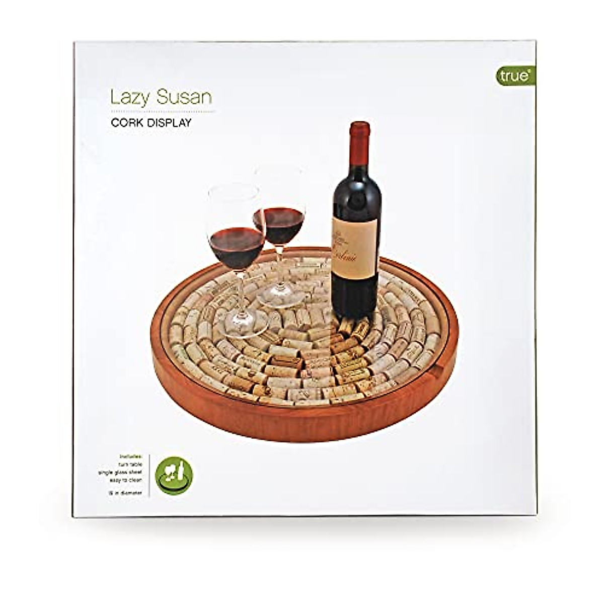 True Wine Cork Collector Lazy Susan - Stylish Cork Storage & Display