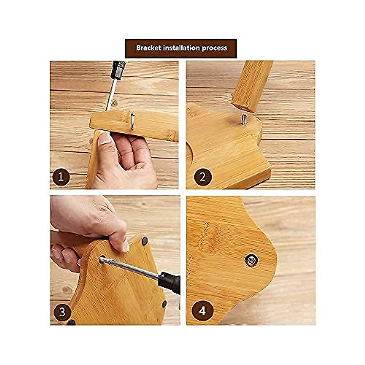 TAIHE Coffee Mug Holder, Coffee Mug Rack with Saucer Basket Storage, 6 Hooks can Hanging Your Love Mug & Cup & Tea Cup, Countertop Cup Hold 8x6 x9 (Natural Bamboo)