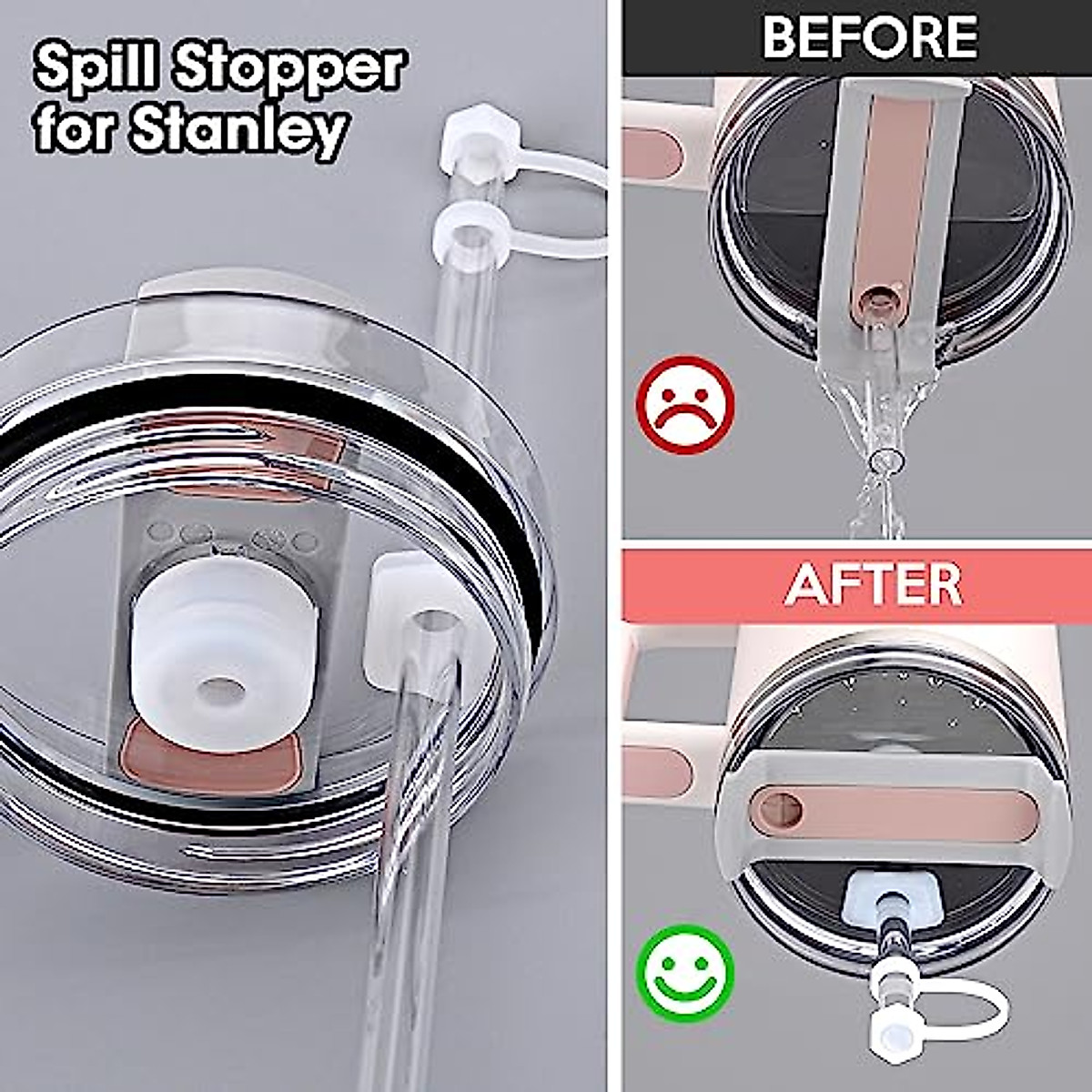 Winceed Silicone Sleeve for Stanley Quencher H2.0 30oz Tumbler with Handle, Protective Stanley Water Bottle Sleeve, Reusable Boot Cover for Stanley Cup (30oz, Rose Quartz)