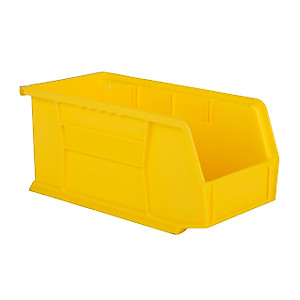 Hudson Exchange 11" x 5-1/2" x 5" Plastic Stackable Storage Bin and Hanging Container (Yellow)
