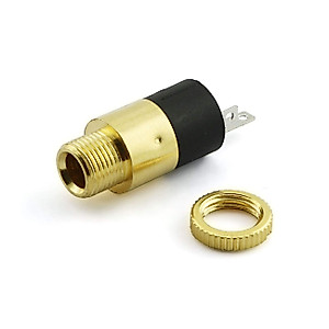 RuiLing 5-Pack Stereo Audio Panel Mount Jack Adapter Gold Plating Metal Headphone Female Socket Connector 3.5mm