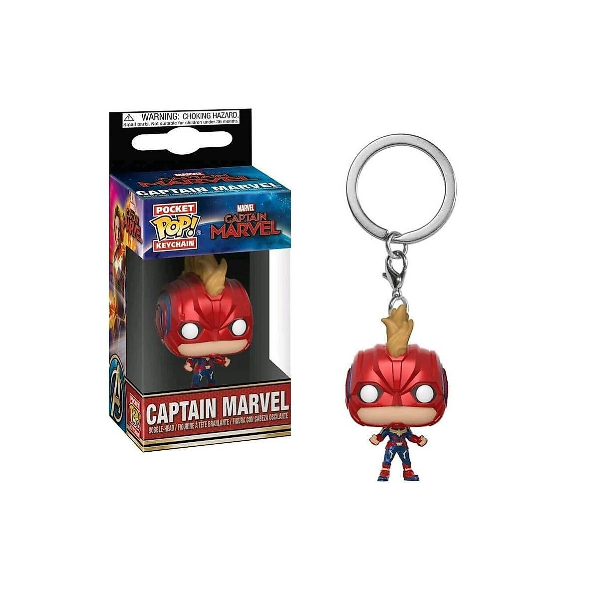 Funko Pop! Keychain Marvel: Captain Marvel Masked Toy, Multicolor