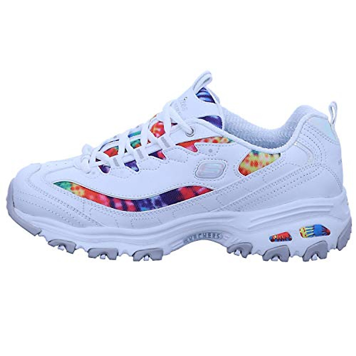 Skechers Women's D'Lites-Summer Fiesta Sneaker, White Multi, 5 M US