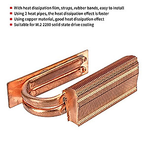 Solid State Drive Cooler, Wear Resistant Safe Copper SSD Heatsink for Desktop Computer