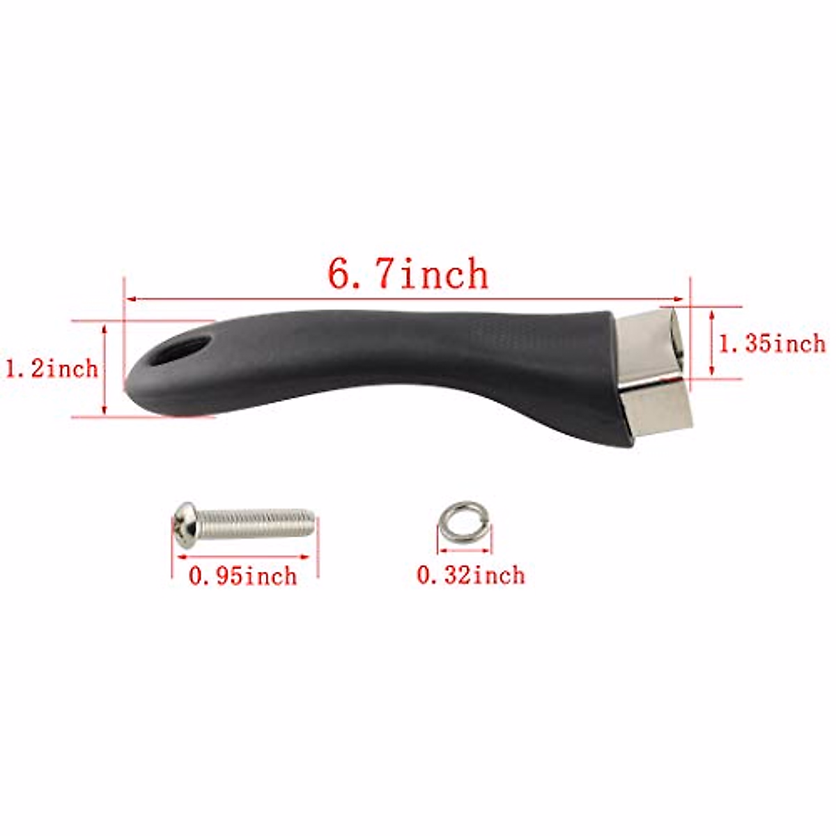 HJ Garden 1pc Bakelite Pot Handle Scald-Proof Long Handle Grip Replacement