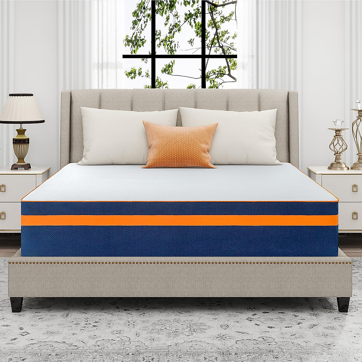 Memory Foam Mattress 14 Inch Queen Size, Medium Firm Cool Gel Foam Mattress with Breathable Soft Fabric Cover, CertiPUR-US Certified, Made in USA, Supportive & Pressure Relief Mattress