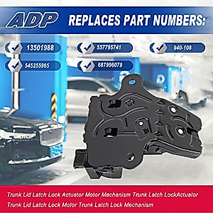 ADP Trunk Lid Latch Lock Actuator for Chevrole Chevy Cruze Impala Malibu Sonic Corvette Camaro Buick Regal Lacrosse Verano Allure Cadillac ATS ELR XTS CTS 940-108 13501988