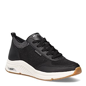 Skechers Women's Street Arch Fit S-Miles-Walk On Sneaker 8.5 B(M) US Black