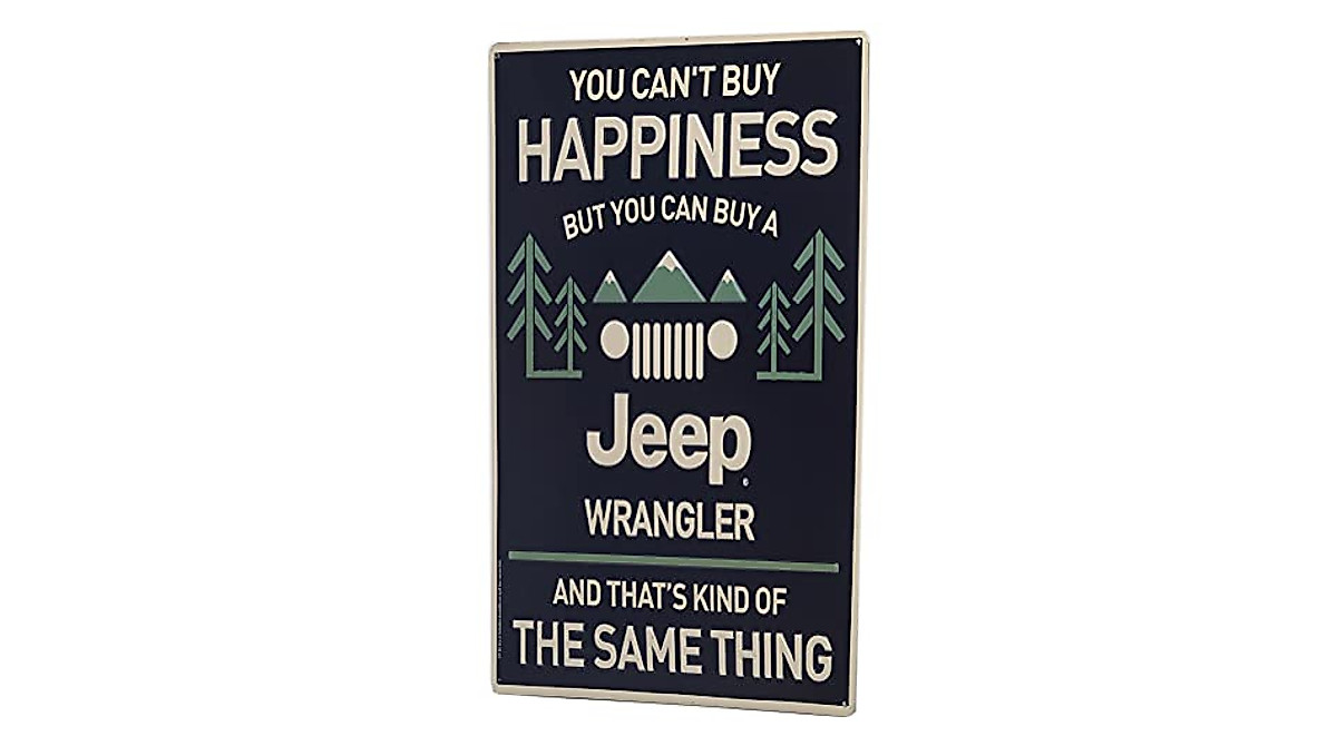 Jeep Wrangler Metal Sign: Funny Wall Art & Man Cave Decor