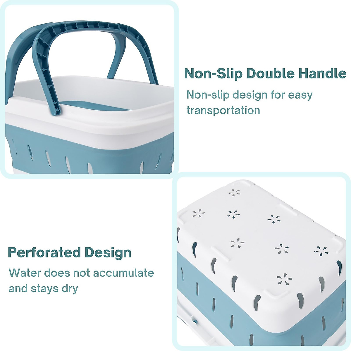 KeFanta Shower Caddy Basket, Portable Shower Tote, Plastic Dorm College Shower Organizer Bucket with Handles