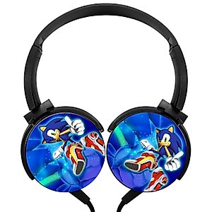 Headphone Sonic Adventure Lightweight Headset Wired Headphones with Mic Over Ear Sport Men's Stereo Headsets for Travel Smartphone and Tv 3.5Mm