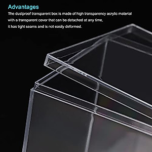 MECCANIXITY Clear Acrylic Plastic Storage Box Square Cube Display Case with Lid, 7.1x7.1x7.1cm Container Box for Small Item, Pack of 4