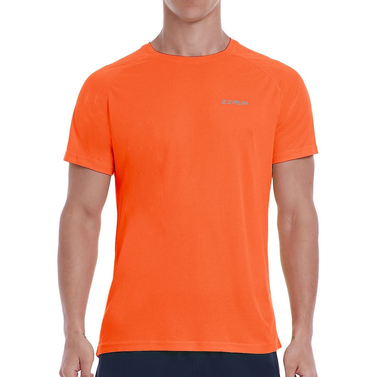 Men's Dry Fit Moisture Wicking Athletic T-Shirt Short Sleeve Workout Running Shirts for Men (Orange,5XL)