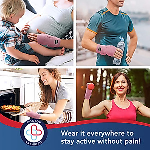 Dr. Arthritis Doctor Developed Fitted Wrist Brace for Carpal Tunnel Syndrome, Tendonitis and other Wrist Conditions, Splint Support Single (Pink, Left Hand)