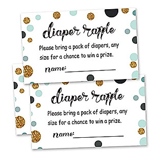 50 Fashion Diaper Raffle Tickets for Baby Shower Invitation Inserts, Baby Shower Game Cards.