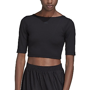 adidas Women's Studio Open Back Top, Black, Medium