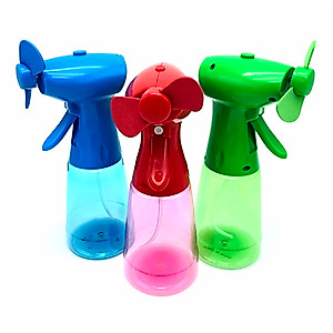 keaid Water Mistering Fan Personal Handheld Battery Powered Water Mist Spray Fans (Pack of 3)