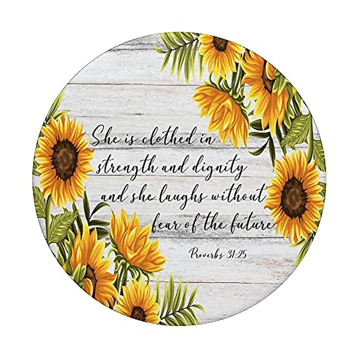 Proverbs 31 25 Christian Bible Verse Sunflower Scripture PopSockets Swappable PopGrip