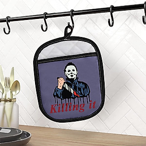 WZMPA Horror Movie Pot Holders Killer Fans Gift Killing It Kitchen Baking Glove for Film Fans (Killing It Holder)