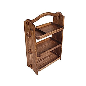 Wooden Wedge Shelves, 3 Tier Storage Organizer, Holder Handcrafted for Bathroom Living Room, Bedroom, Kitchen, Wood Rack for Countertop, Made in Europe, Gift Idea