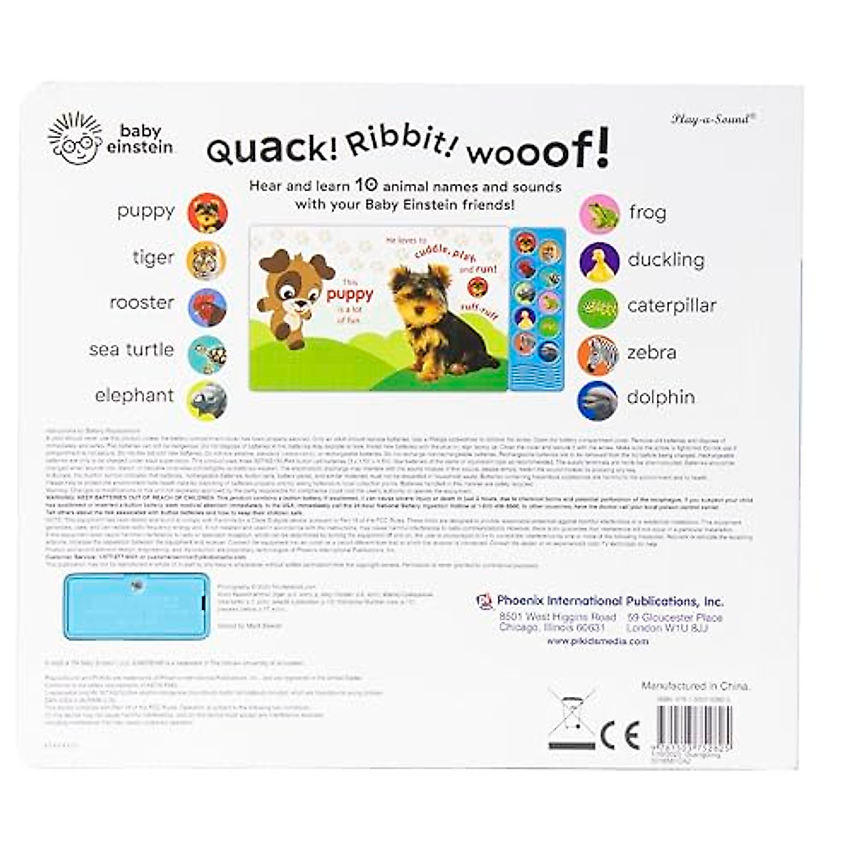 Baby Einstein - Amazing Animals 10-Button Sound Book - PI Kids (Play-A-Sound)