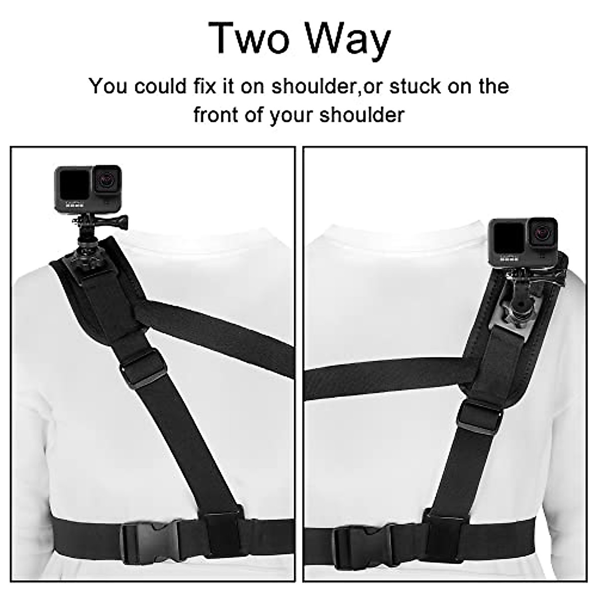 Taisioner Shoulder Strap Body Mount Clamp for GoPro AKASO DJI OSMO or Other Action Camera Video Record Accessories (2022 Improve Version)